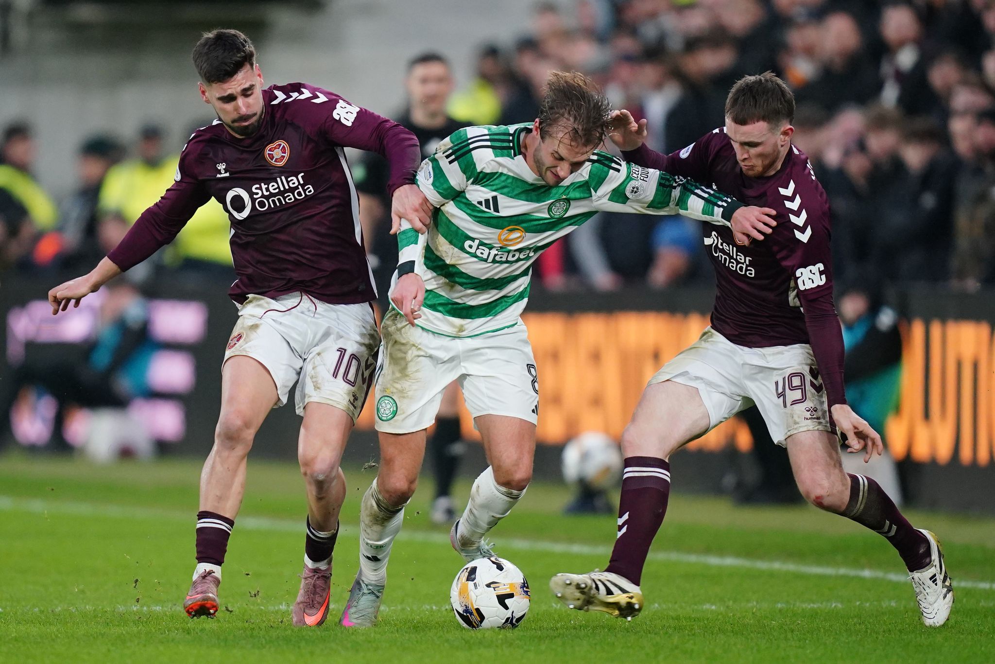 Celtic concedes late in 2-2 draw with surprise Scottish leader Hearts