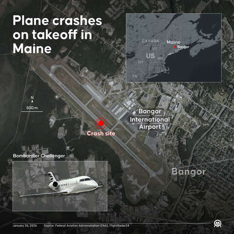 Airplane reportedly connected to Houston crashes in Maine