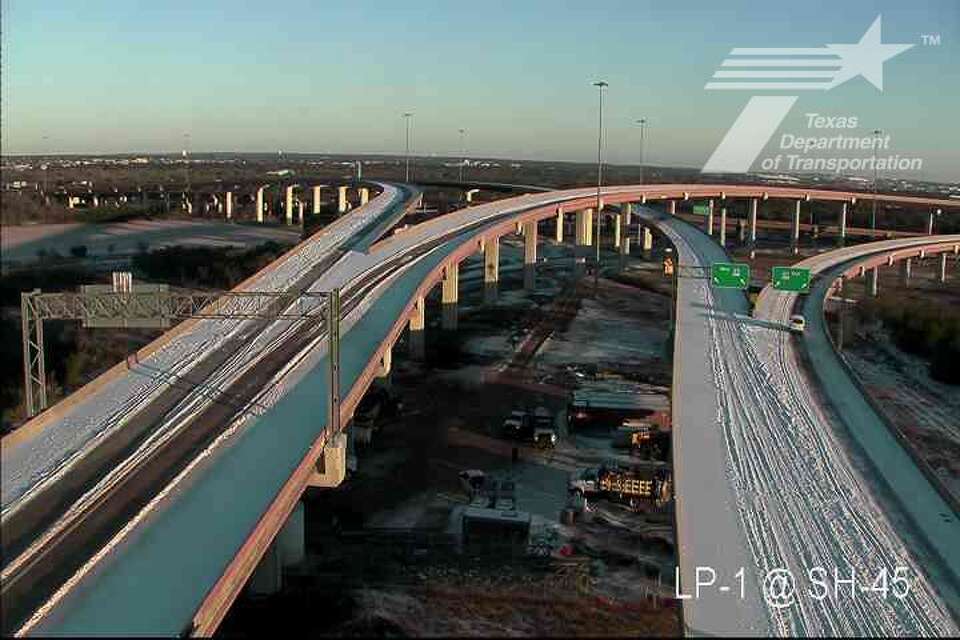 Major Texas highways coated in sleet, ice in Austin