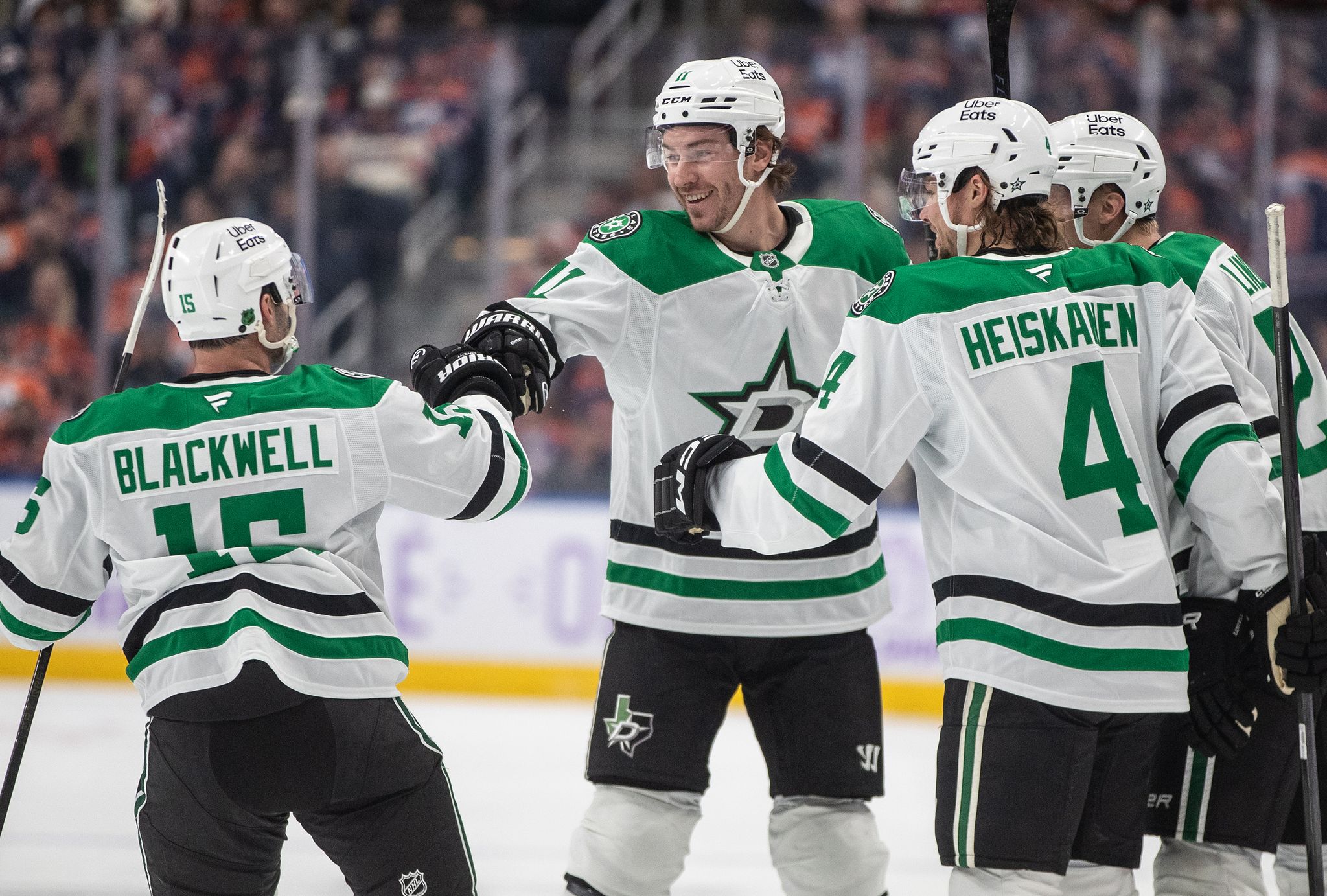 Watch: Stars fly out of the gate vs. Oilers with four-goal flurry in ...