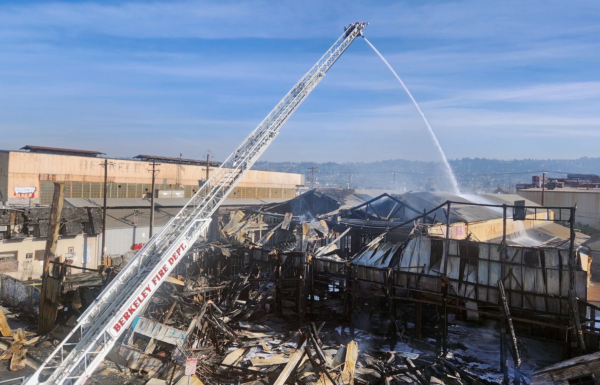 Berkeley: Large Fire Destroys Warehouse Near I-80 Early Tuesday