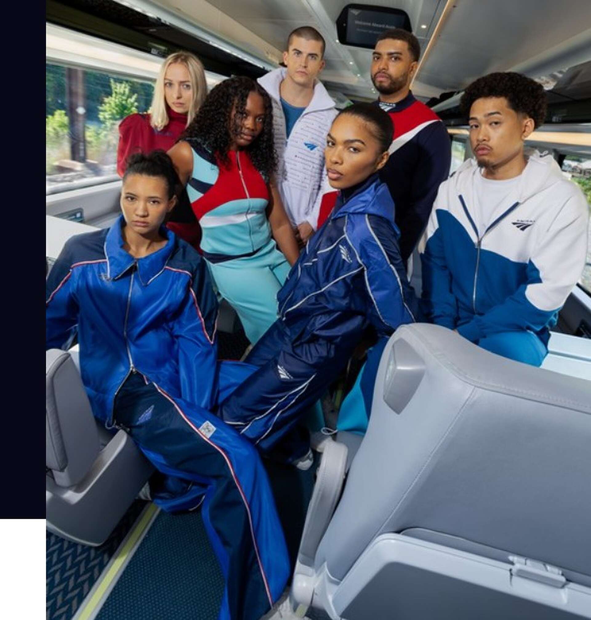 Ridin' the rails in style: Amtrak unveils its fashionable 'Trak Suit'