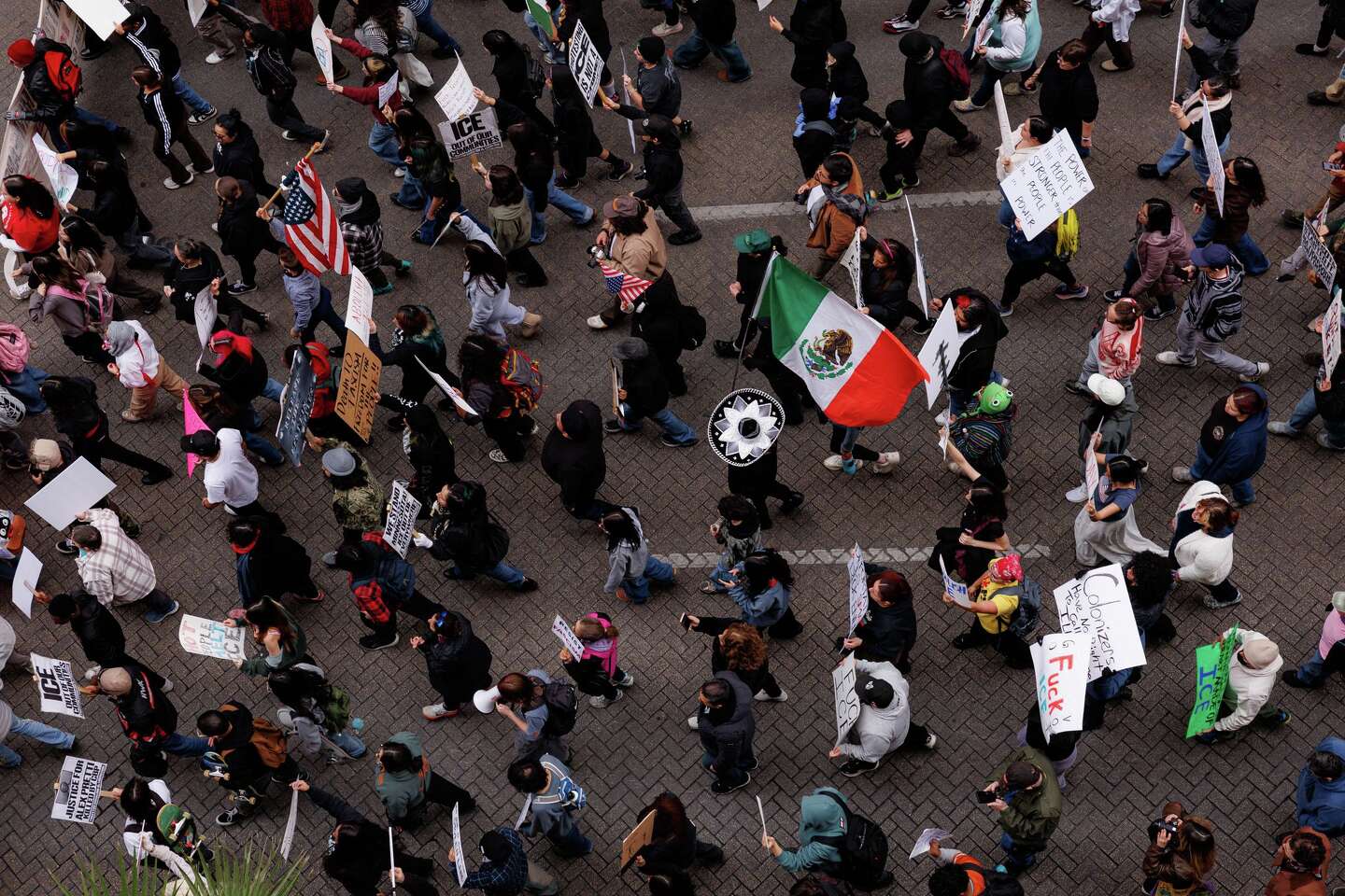 ICE protest in San Antonio draws hundreds to downtown streets