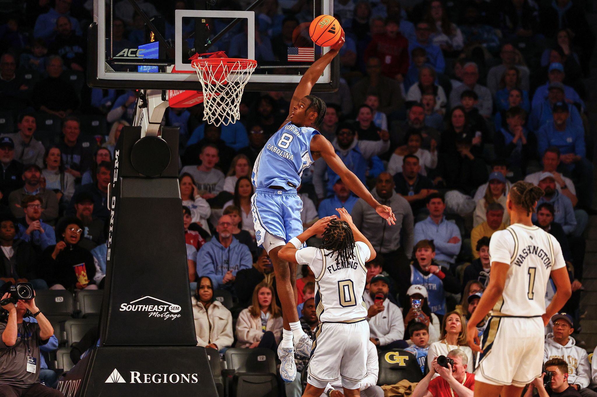 UNC freshman Caleb Wilson puts on a high-flying show for the home folks ...