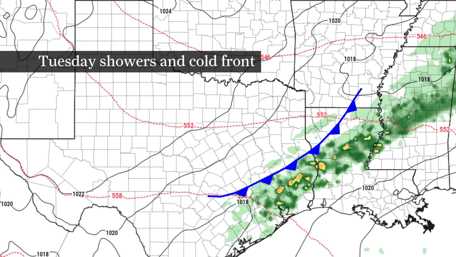 Houston rain chances increase ahead of midweek cold front