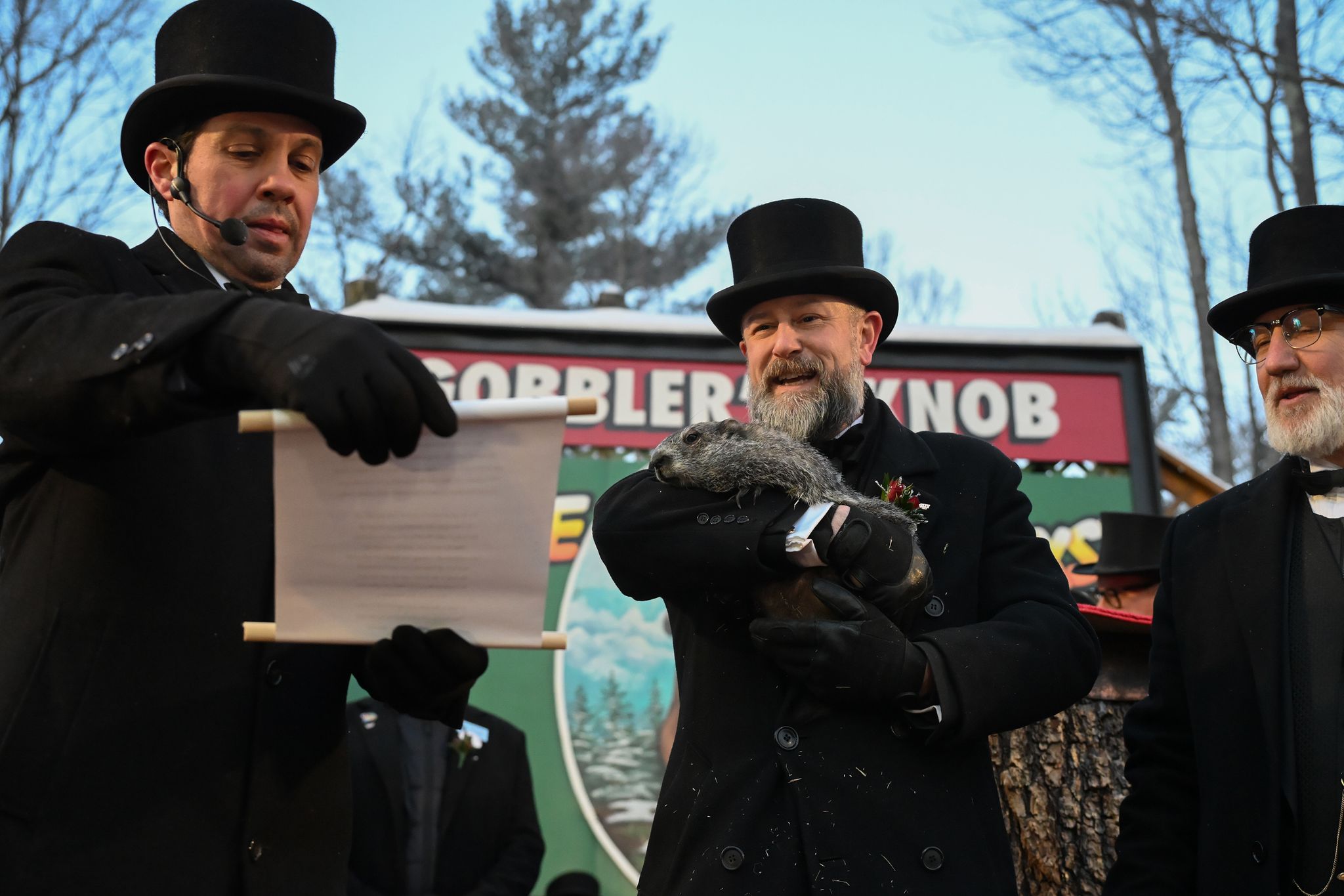 The Latest: Groundhog Punxsutawney Phil predicts 6 more weeks of winter