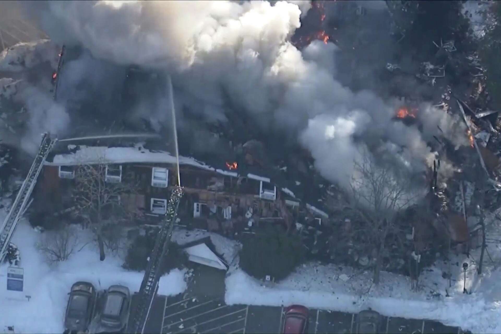 Gas explosion in New Hampshire sparks a fire at a mental health facility