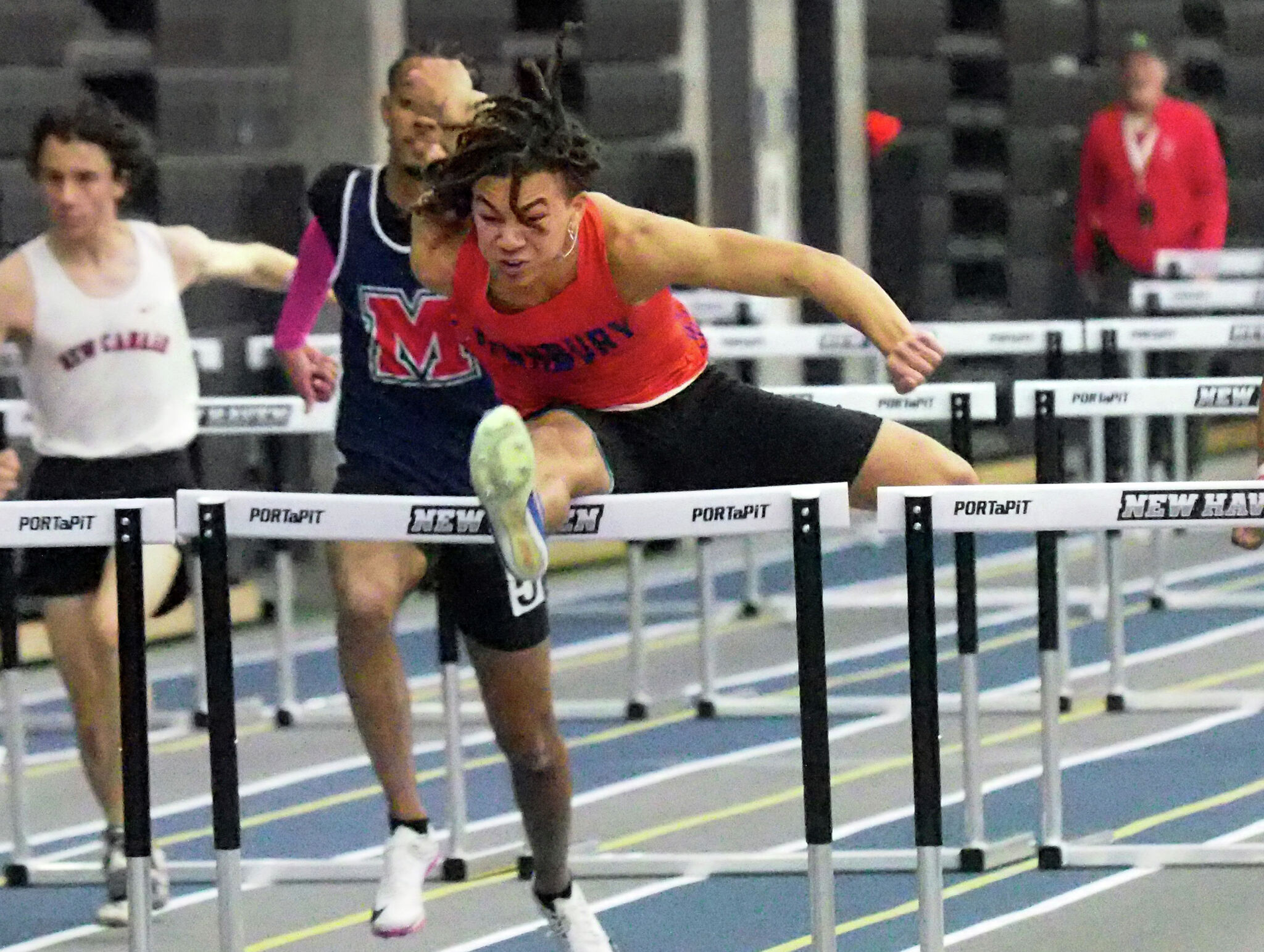 Danbury indoor track senior Saunders says CT chasing 55 hurdles record