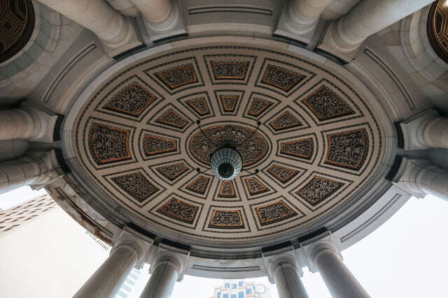 Historic 1908 San Francisco building transforms for Super Bowl week