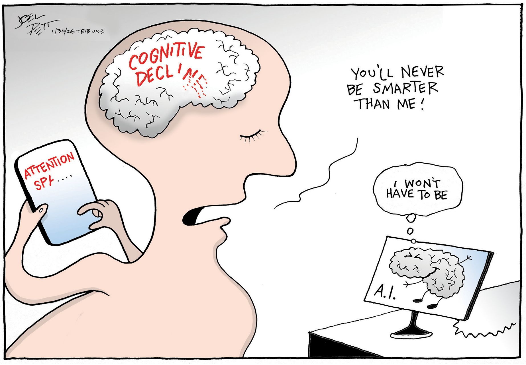 Editorial cartoon: Cognitive decline