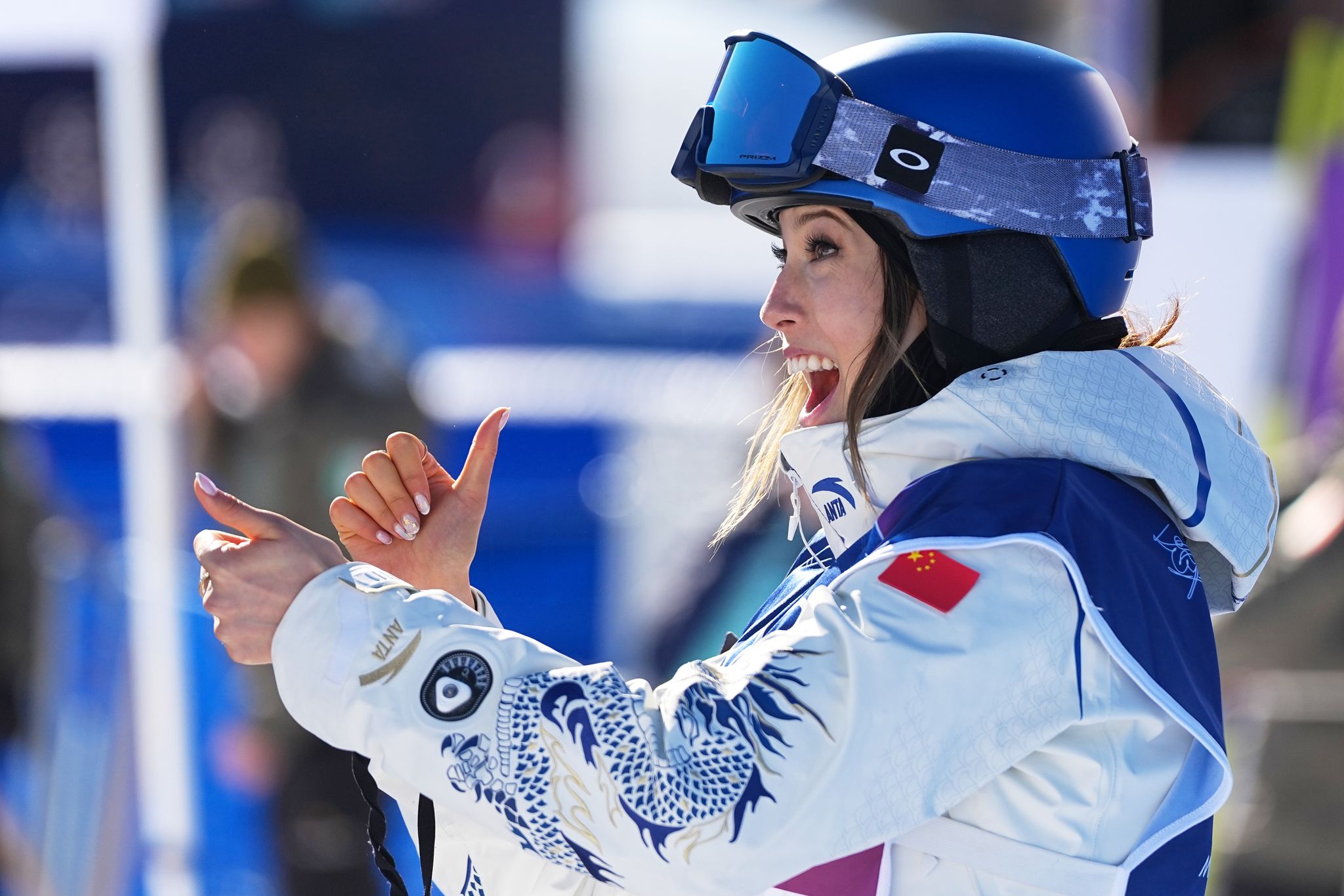 Runway on the slopes: Eileen Gu sports a personalized ski suit with ...