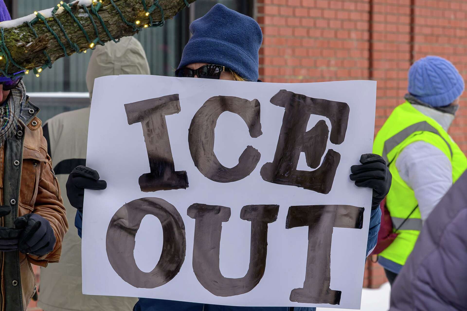 Demonstrators gather for anti-ICE rally in Troy on Saturday