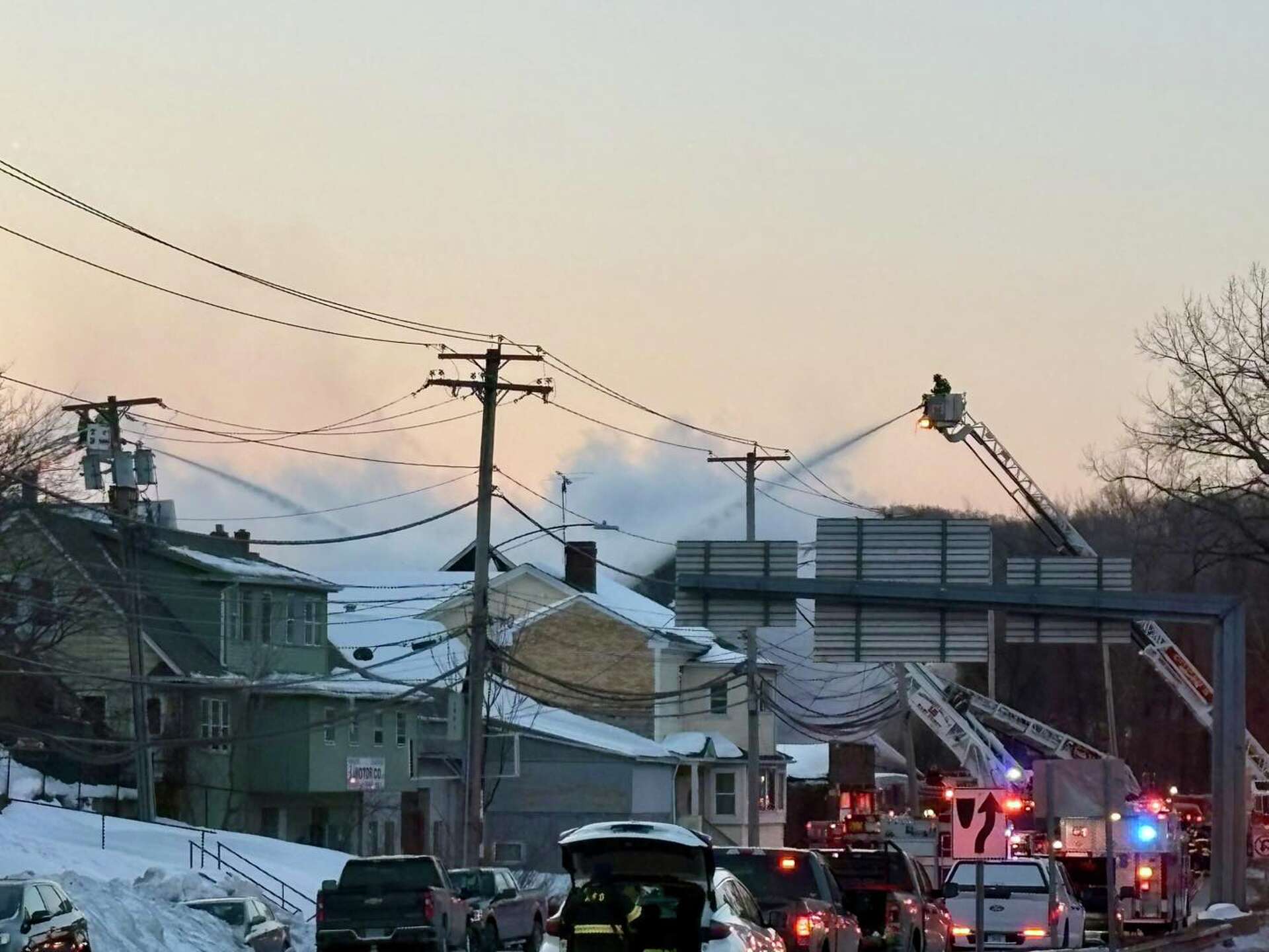 Two occupants, firefighter injured in Derby blaze, officials say