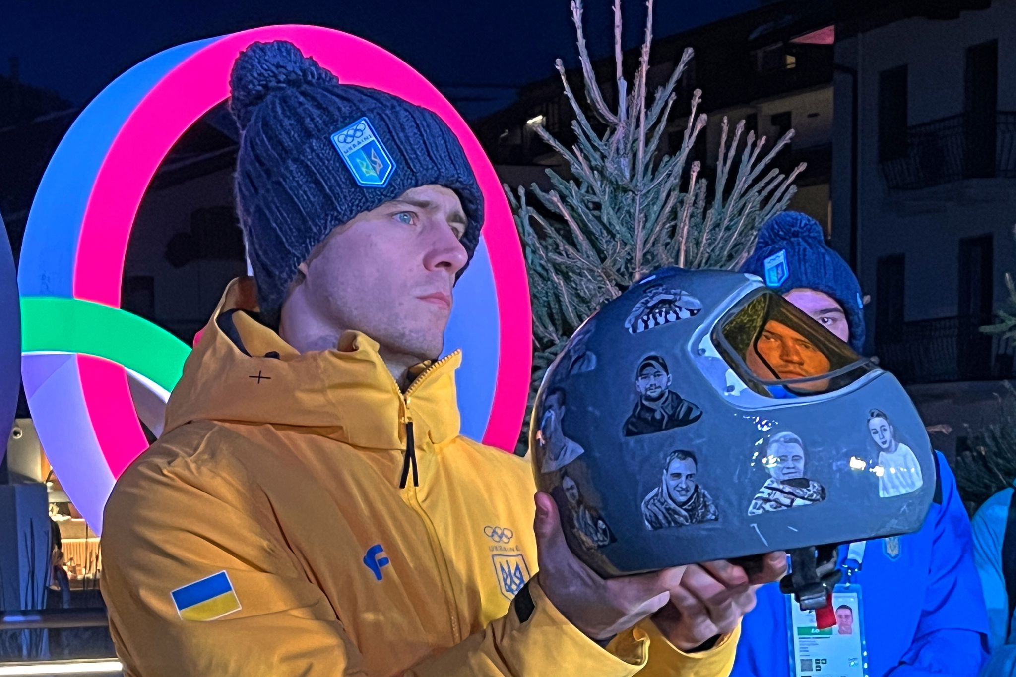 Ukrainian skeleton athlete Vladyslav Heraskevych trains again in banned ...