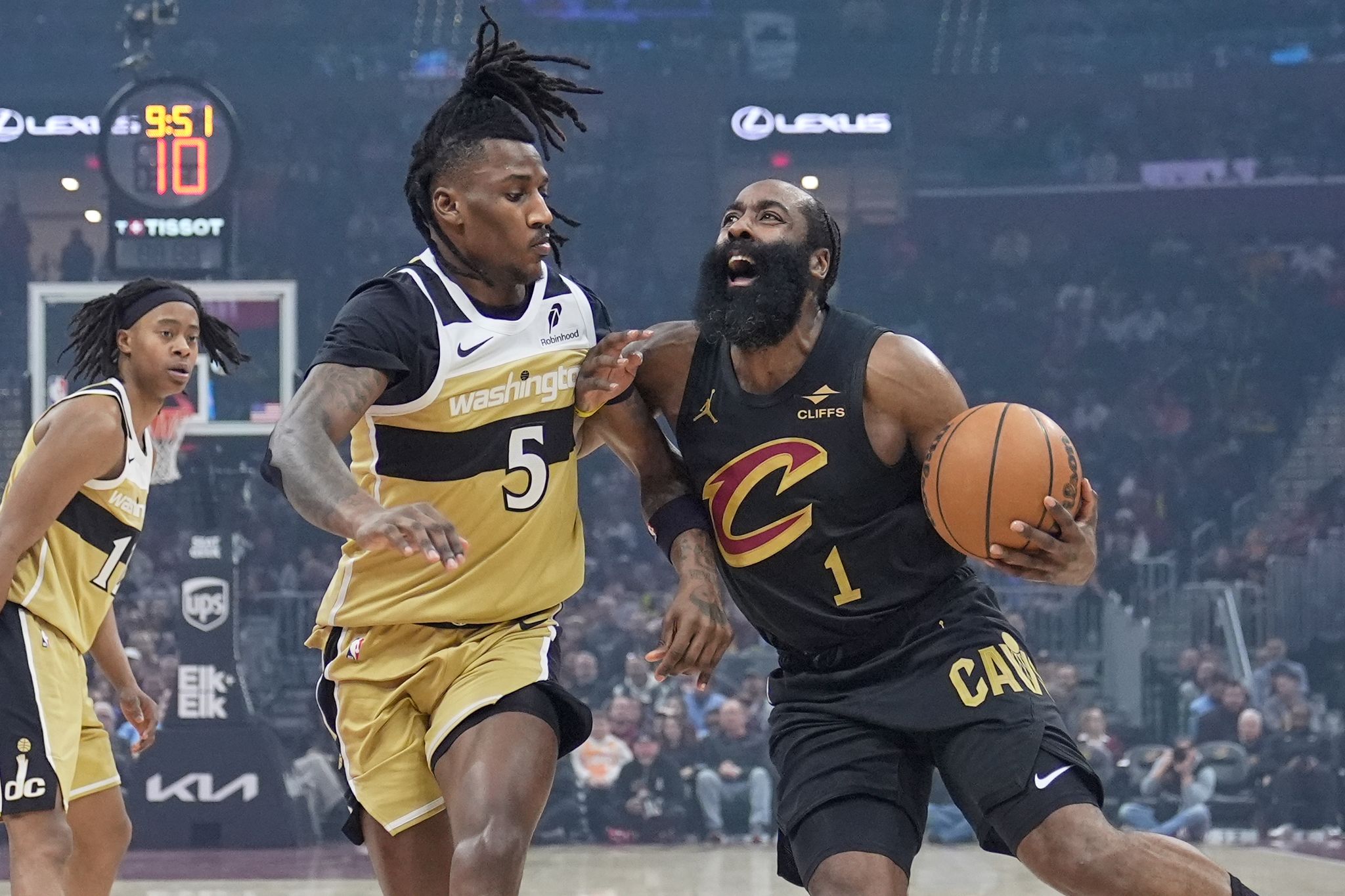 Harden turns playmaker in Cavaliers' home debut as Cleveland routs the ...