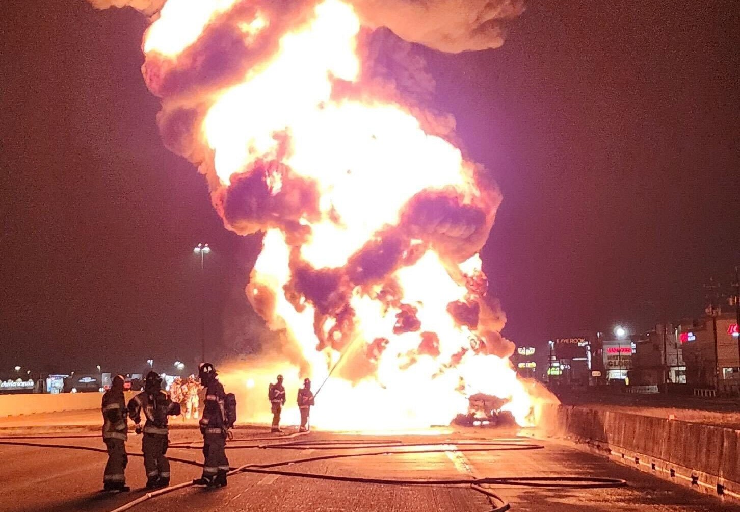 HFD: Fuel truck catches fire on Houston's Gulf Freeway, closing I-45