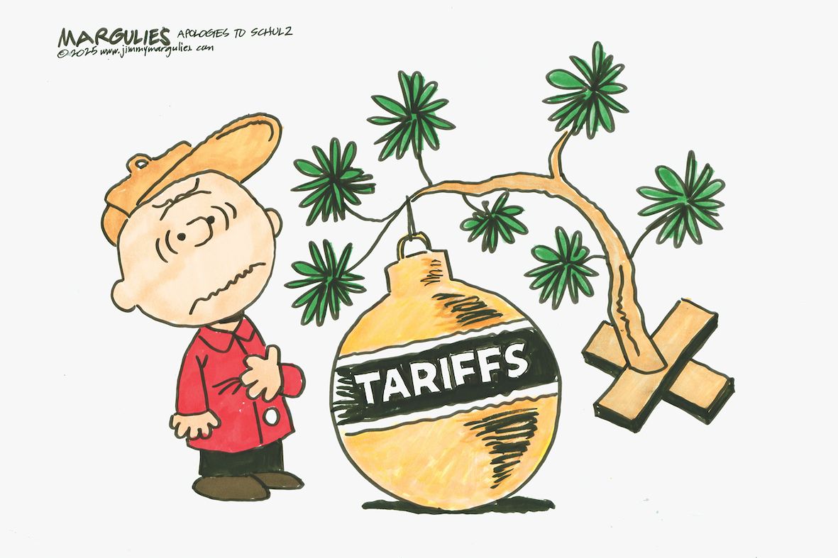 Editorial cartoon: Charlie Brown Christmas tree