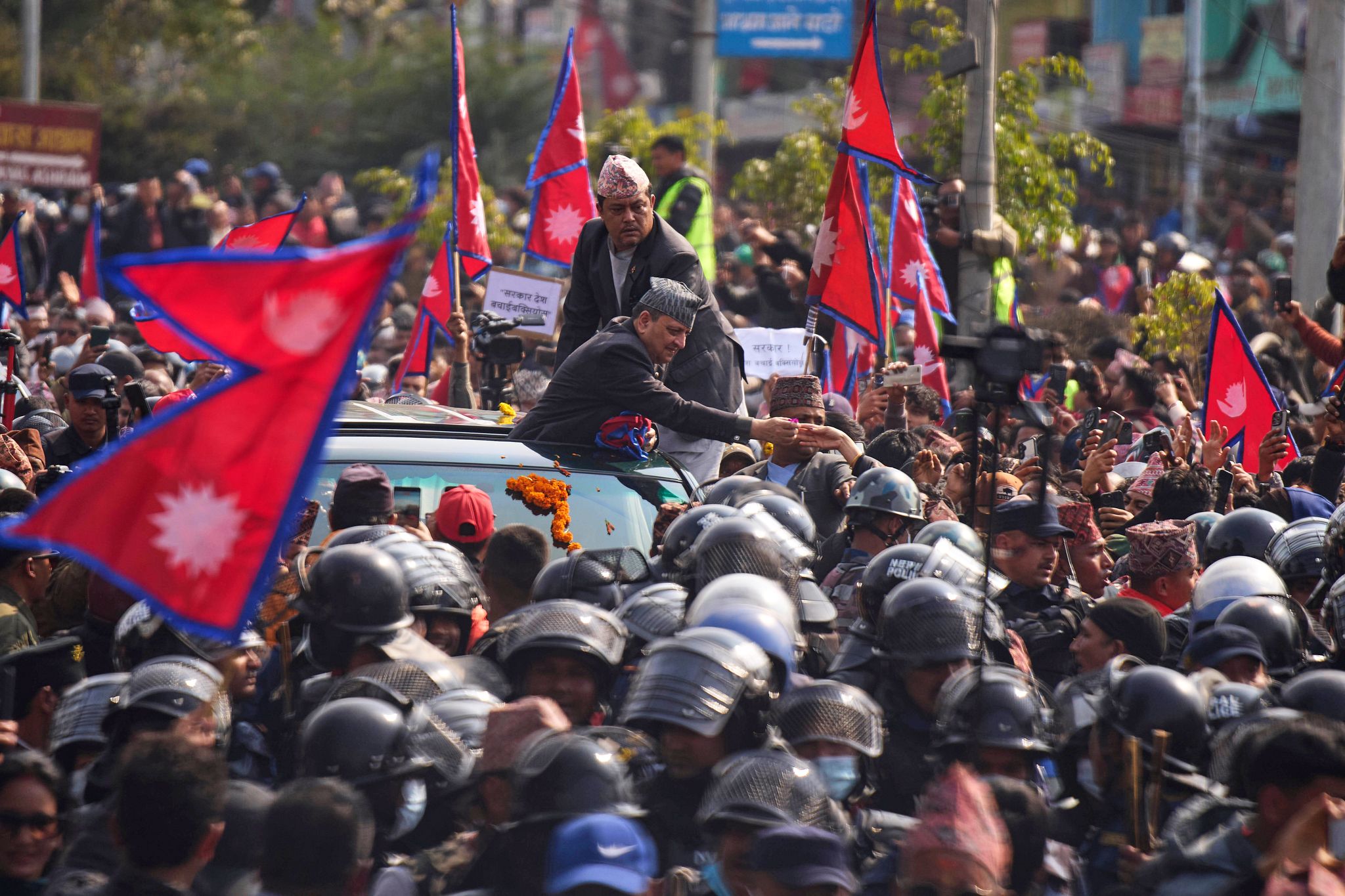 Thousands rally in support of Nepal's former king and call for monarchy ...