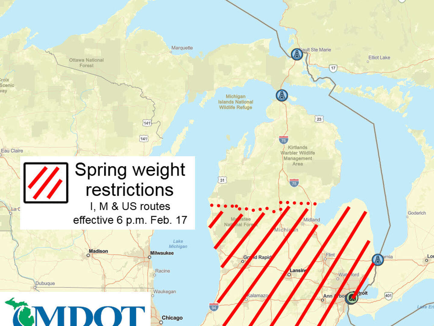 Michigan begins annual spring weight restrictions