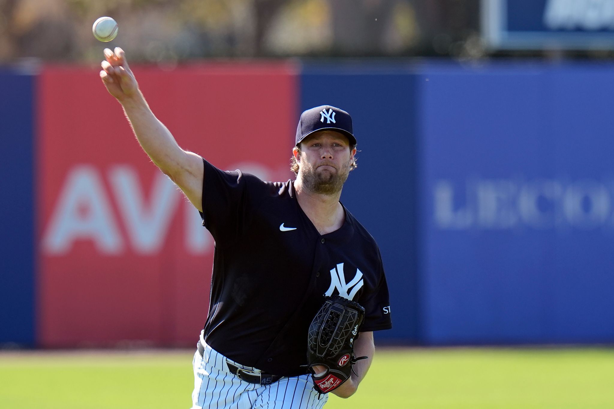 Yankees' Gerrit Cole throws 1st bullpen of spring training as he works ...