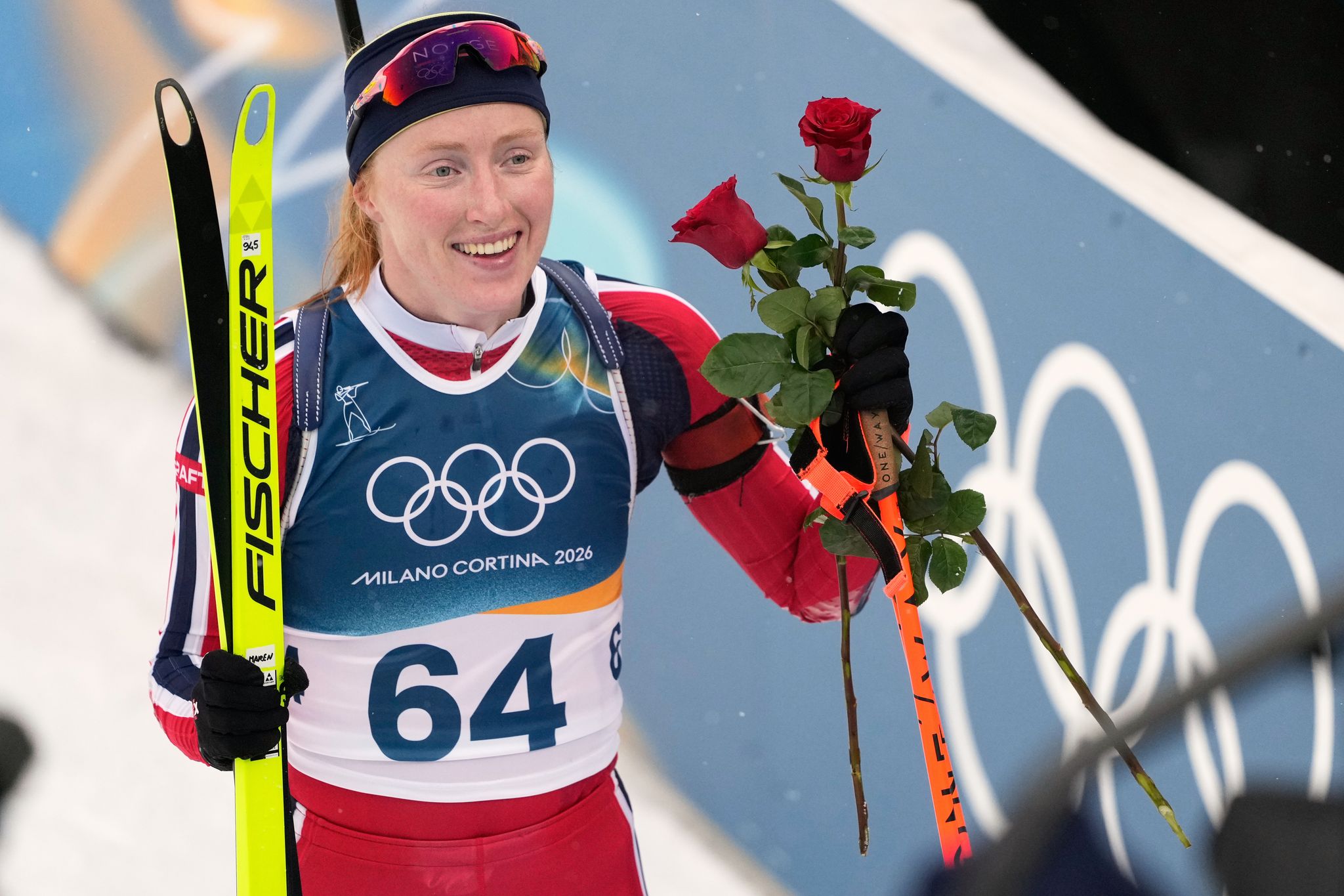 Maren Kirkeeide of Norway takes gold in the biathlon sprint during her ...