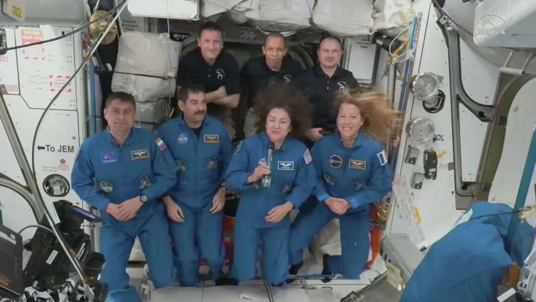 Four new astronauts arrive at the International Space Station to ...