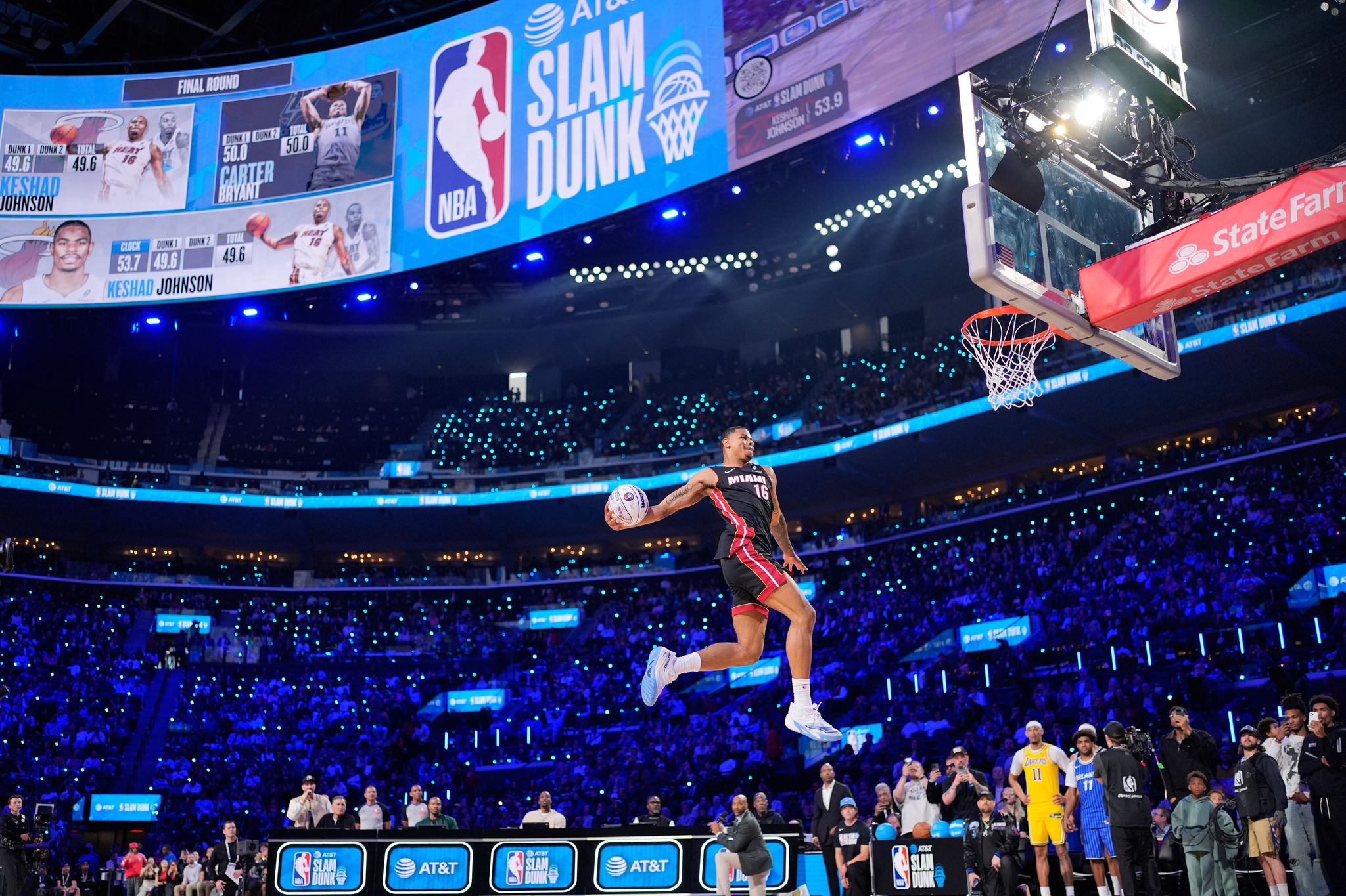 Heat's Keshad Johnson soars to a slam dunk title, edging Carter Bryant ...