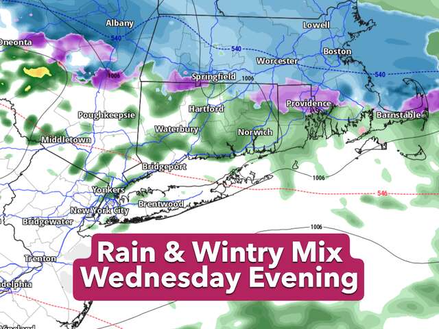 Rain and wintry mix expected in parts of CT on Wednesday