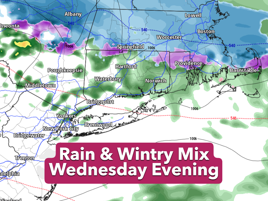 Rain and wintry mix expected in parts of CT on Wednesday