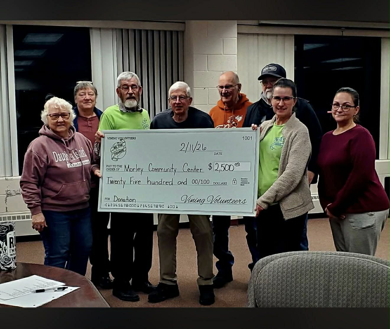 Morley Community Center receives $2,500 surprise donation