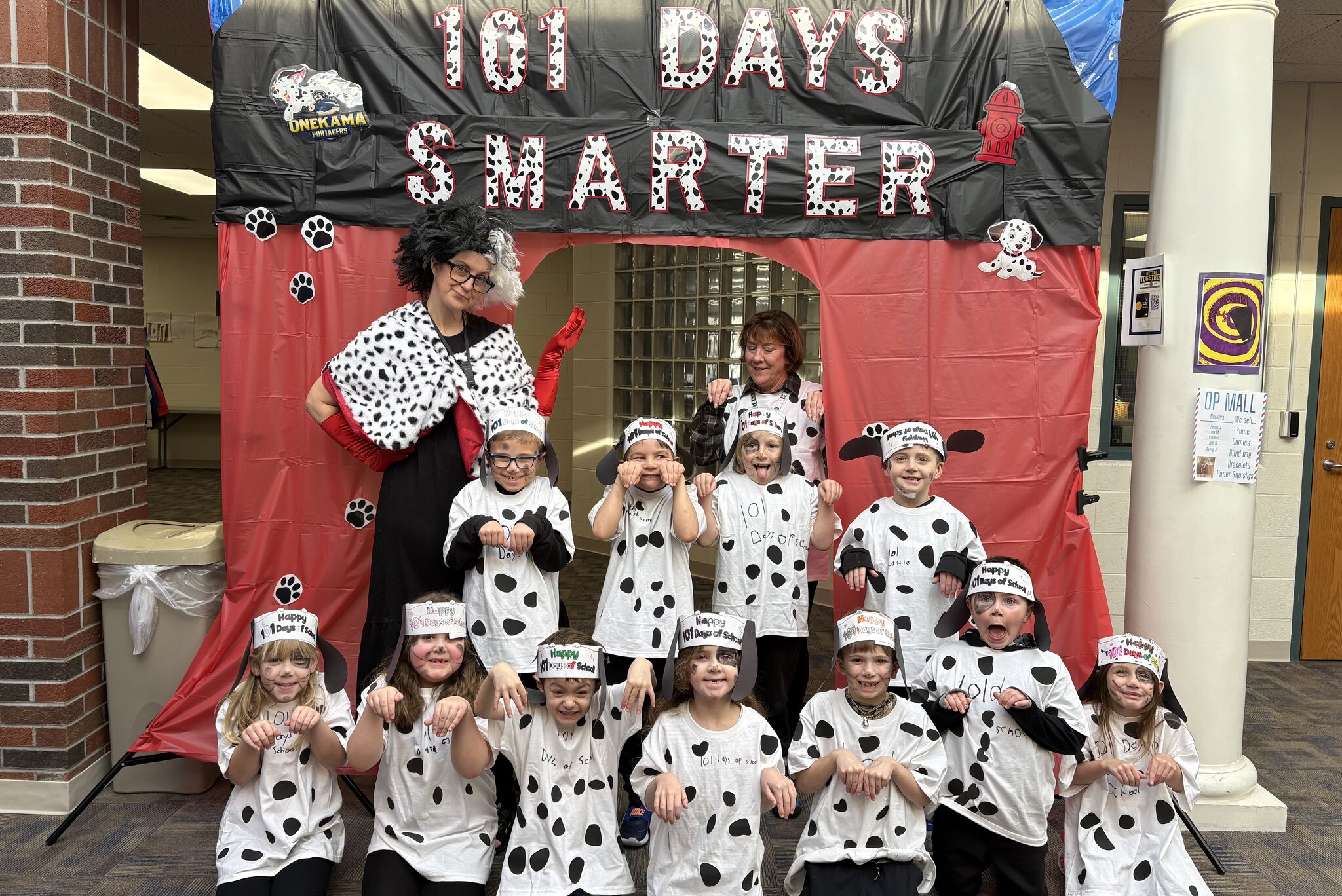 Onekama students mark 101st day of school with dalmatian theme