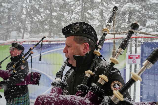 Bagpipers play at Olympic curling in homage to sport's Scottish ...