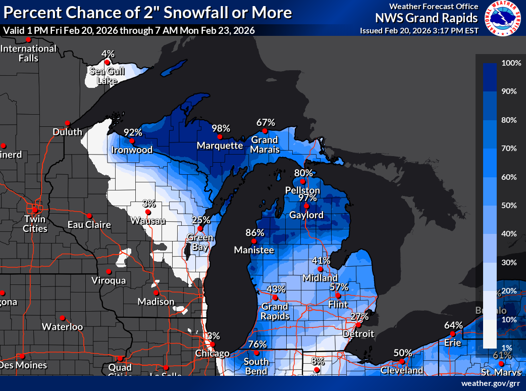 Michigan snow forecast: Weekend system brings chance of statewide snow