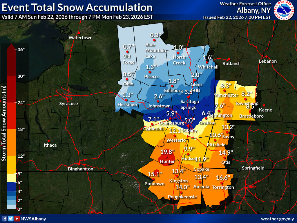 Hudson Valley, Albany blizzard, snow forecast for Sunday and Monday