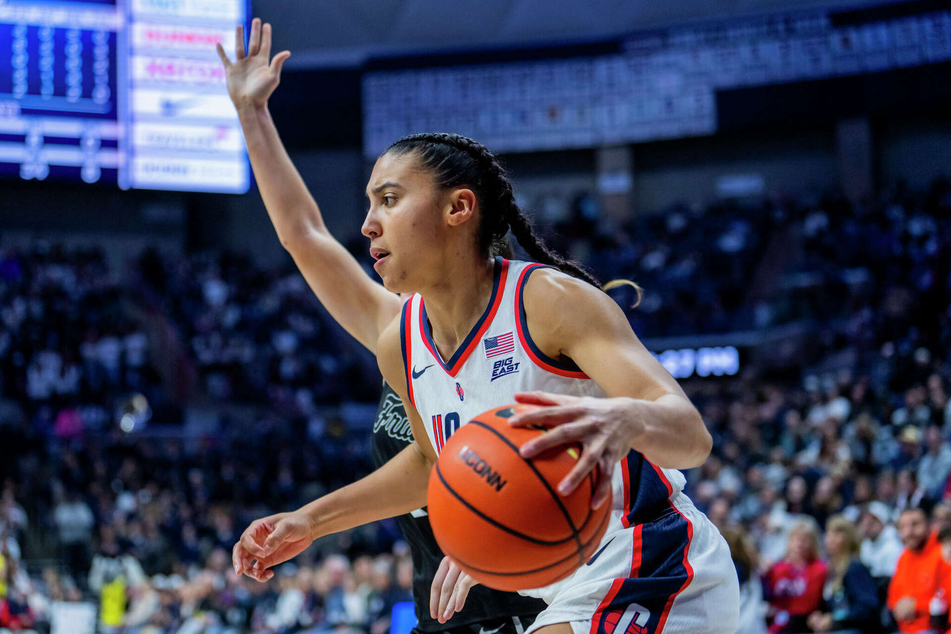 Azzi Fudd celebrates after second Senior Day with UConn