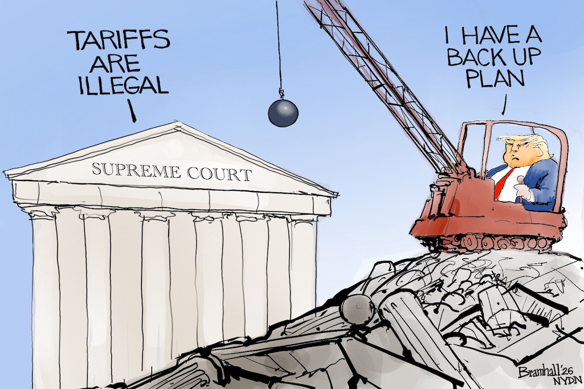 Editorial cartoon: Trump's tariffs vs. the Supreme Court