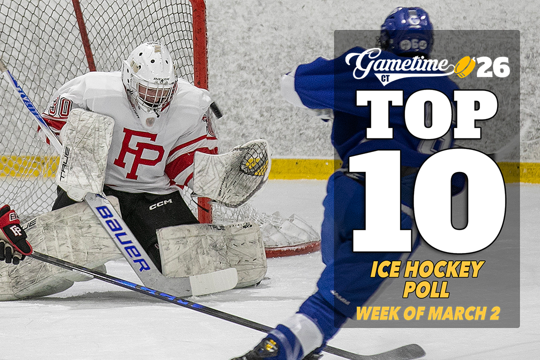 GametimeCT high school ice hockey rankings for 2025-26.