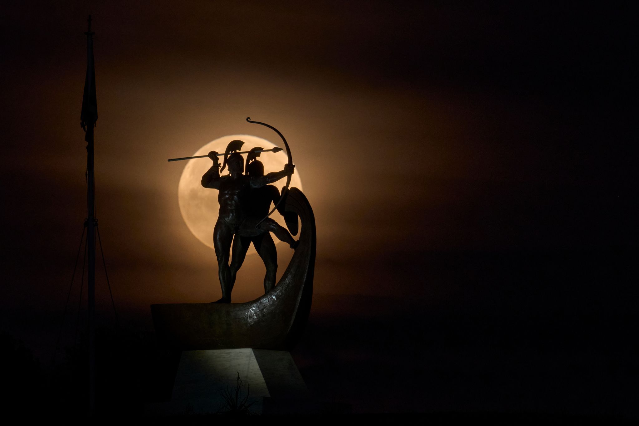 Photos of a blood-red moon and total lunar eclipse