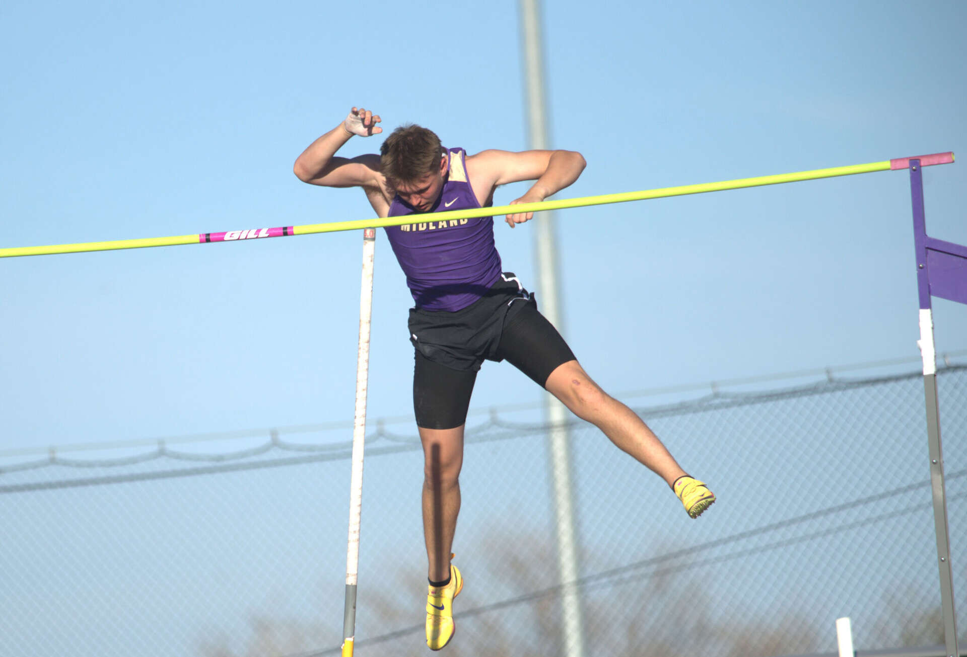 Midland High’s Cage Peugh reaching new heights in pole vault