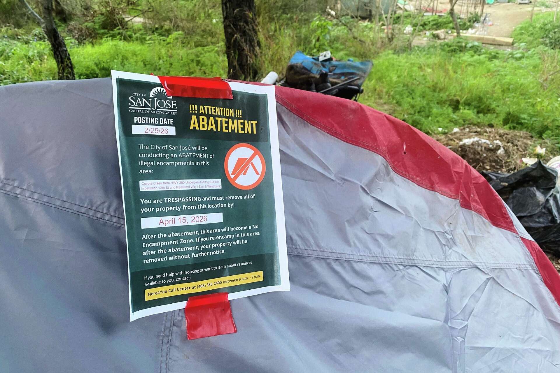 San Jose to clear its largest homeless camp -- again