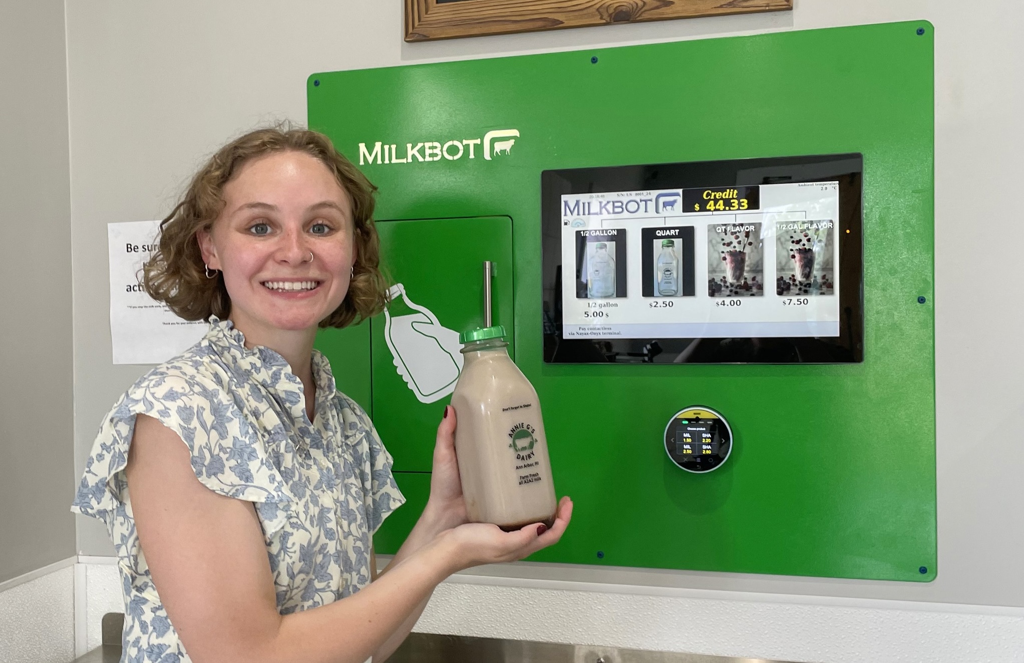 Michigan milk vending machine debuts at Annie G’s Dairy