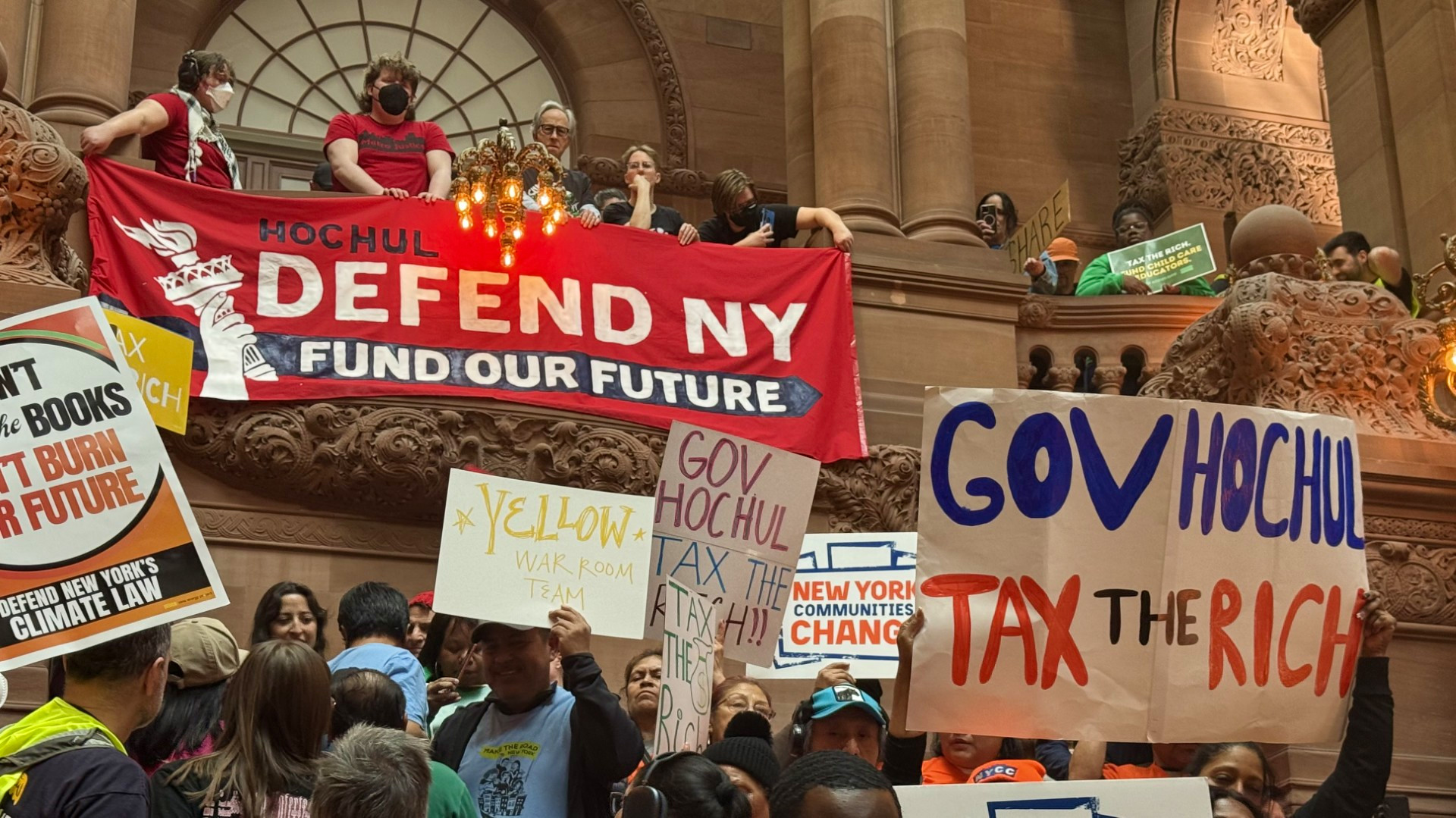 Over 1,000 rally at Capitol on climate, immigration, wealth tax