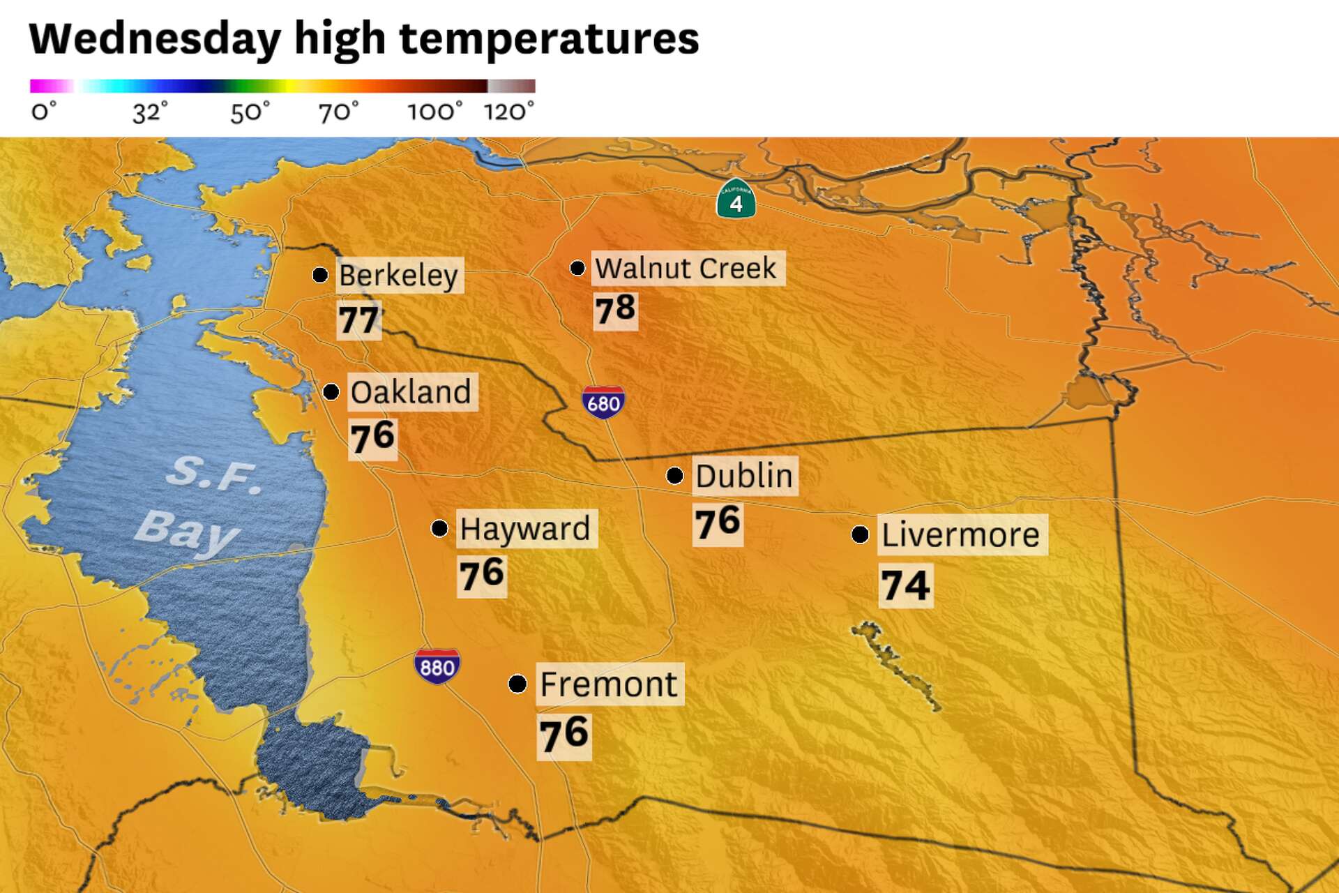 90-degree weather is headed for the Bay Area