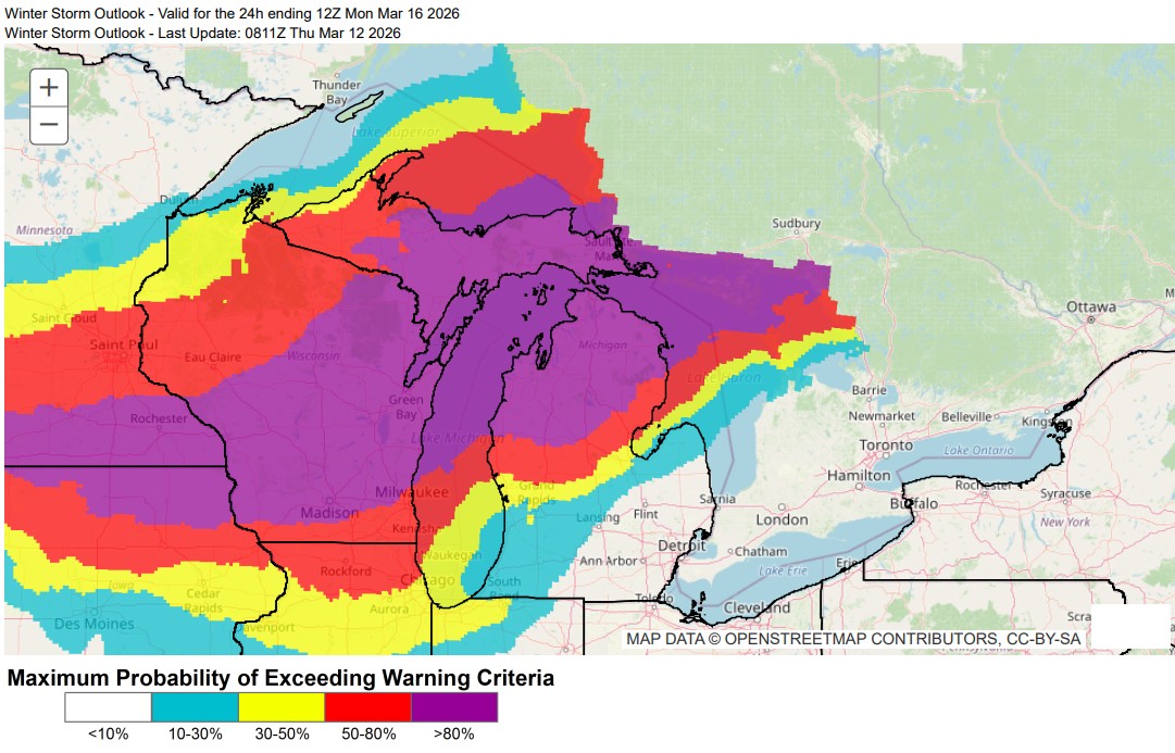 Michigan winter storm set to bring heavy snow, ice Sunday into Monday