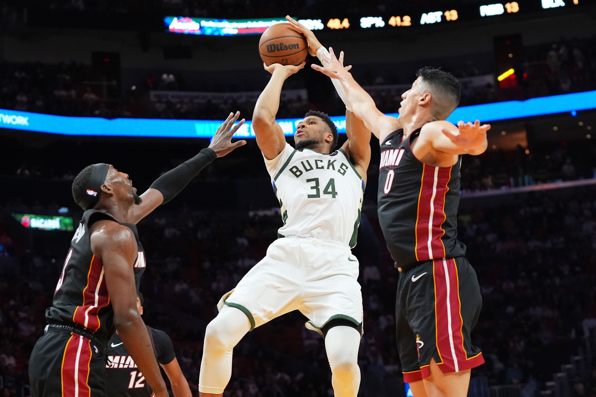 Pelle Larsson scores 28, Bam Adebayo adds 21 and Heat top Bucks 112-105 ...