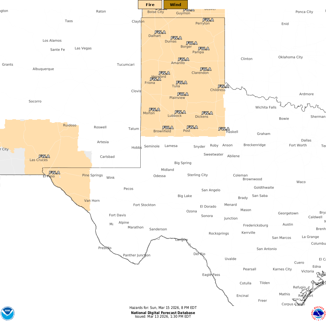 Fire weather watch issued for Texas Panhandle this weekend