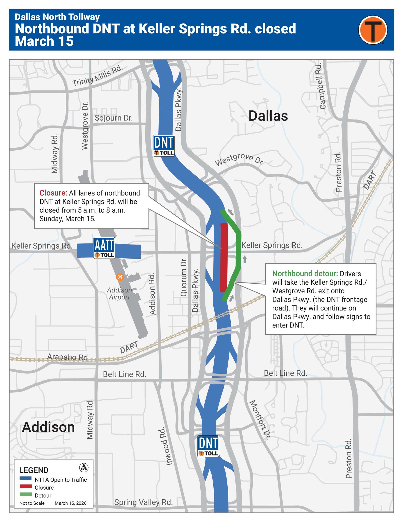 Toll road closures around D-FW will affect traffic this weekend.