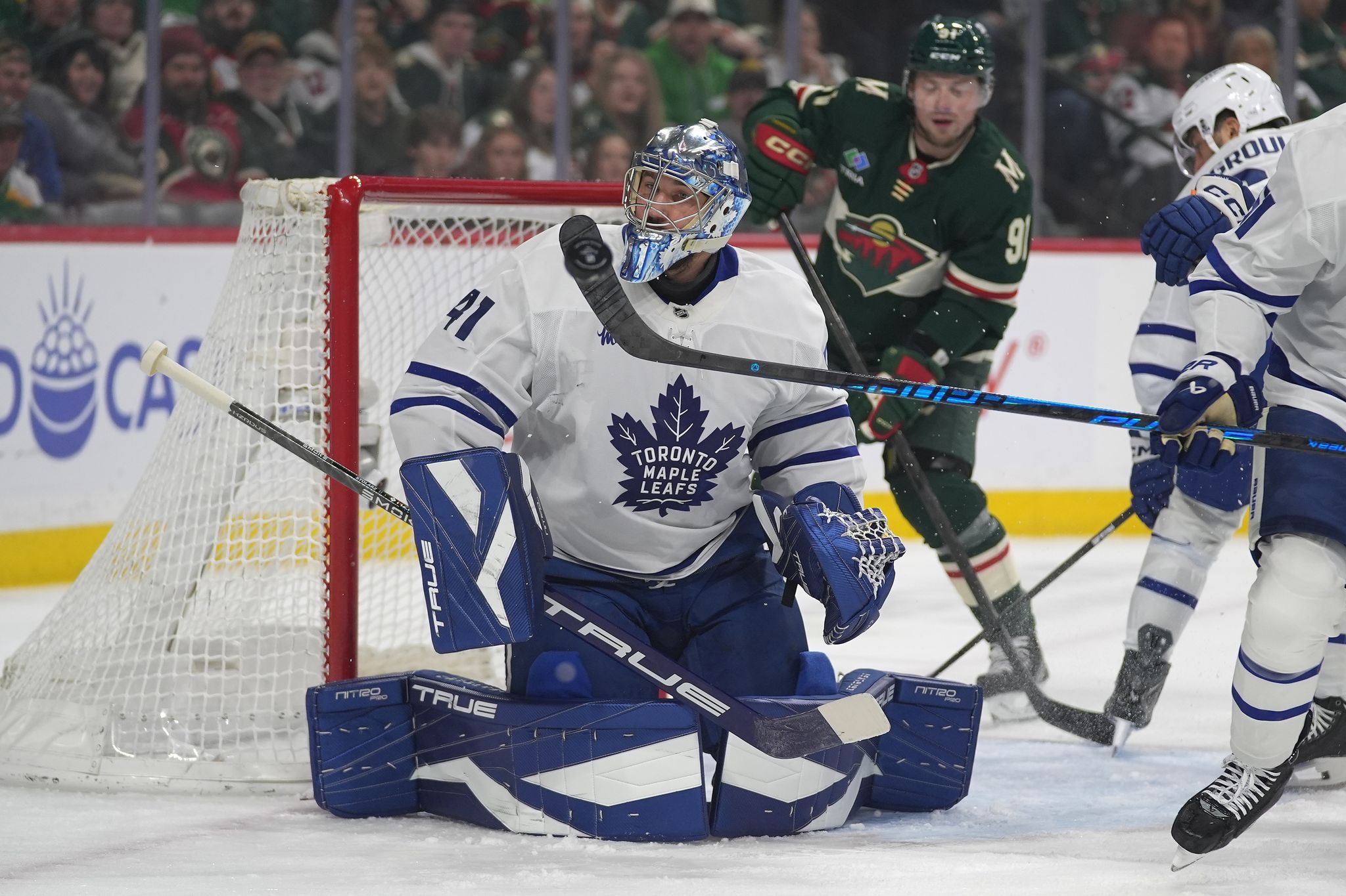 Groulx scores twice as Maple Leafs hold on and beat the Wild 4-2