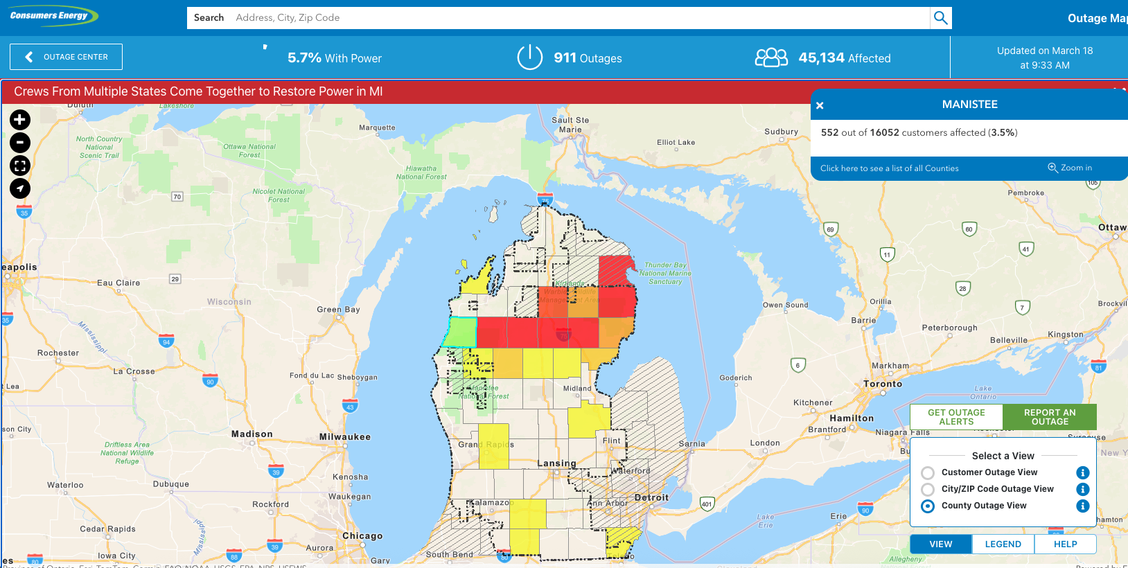 Northern Michigan under state of emergency, governor says