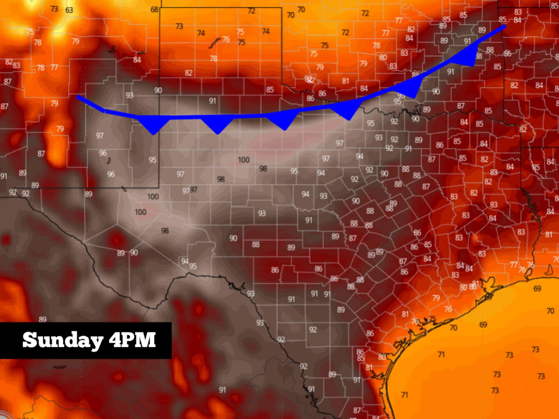 Cold front to hit parts of Texas by Sunday night. Here's where.